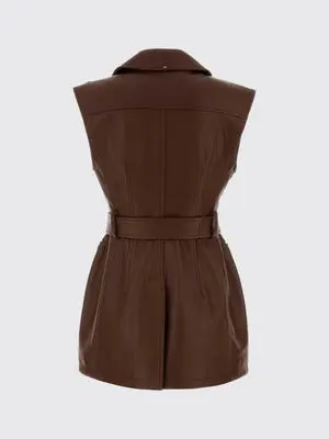 Sportmax Cropped Leather Biker Waistcoat With An Adjustable Waist Belt