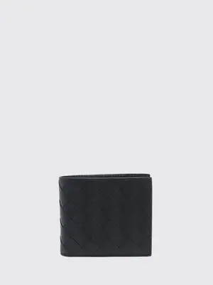 Bottega Veneta Woven Calfskin Bifold Wallet With Coin Pocket - Silver