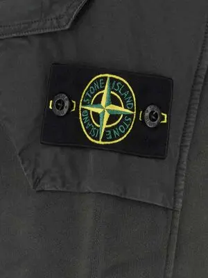Stone Island Cotton Zip-up Hooded Jumper With Drawstring And Compass Logo - Grey