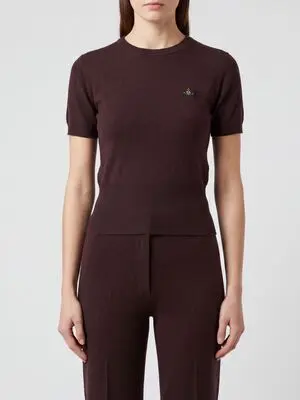 VIVIENNE WESTWOOD Wool Slim Fit Short-sleeved Sweater - Violet
