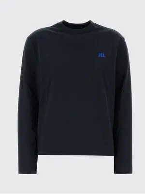 JIL SANDER Long-sleeved Cotton T-shirt With Contrast Logo - Blue