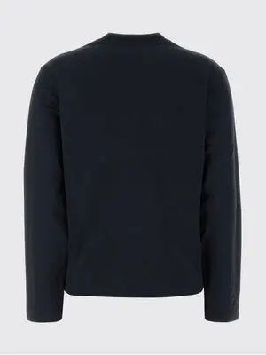 JIL SANDER Long-sleeved Cotton T-shirt With Contrast Logo - Blue
