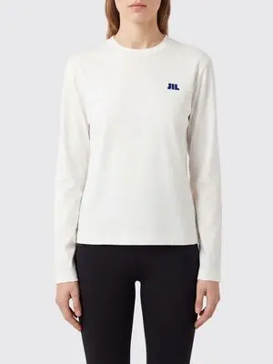 JIL SANDER Long-sleeved Cotton T-shirt With Contrast Logo White
