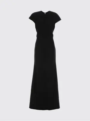JIL SANDER Long Virgin Wool Dress With Short Sleeves And Back Slit