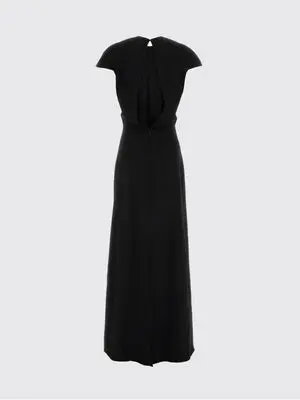 JIL SANDER Long Virgin Wool Dress With Short Sleeves And Back Slit
