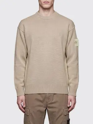 Stone Island Ghost Capsule Cotton And Cashmere Crewneck Jumper - Beige