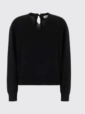 LANVIN V-neck Virgin Wool Sweater With Tie Closure And Dropped Shoulders