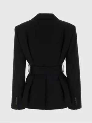 LANVIN Double-breasted Pure Wool Blazer With Padded Shoulders And Peak Lapels