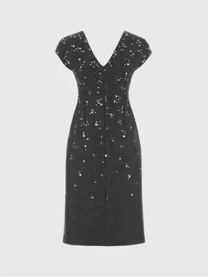 JIL SANDER Virgin Wool Midi Sheath Dress With Sequins And Slit