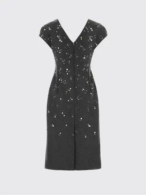 JIL SANDER Virgin Wool Midi Sheath Dress With Sequins And Slit