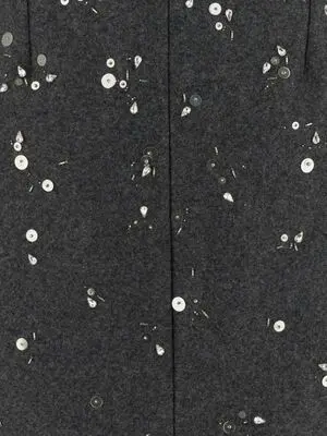 JIL SANDER Virgin Wool Midi Sheath Dress With Sequins And Slit