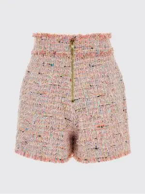 Balmain High-waisted Tweed Shorts With Abstract Pattern And Buttons