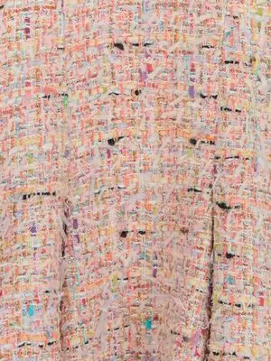 Balmain A-line Tweed Midi Dress With Square Neckline And Abstract Pattern