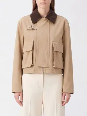 Loewe Cropped Cotton Shirt Jacket With Velvet Collar
