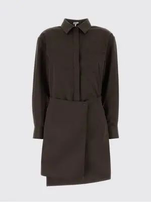 Loewe Cotton And Silk Blend Wrap Mini Shirt Dress