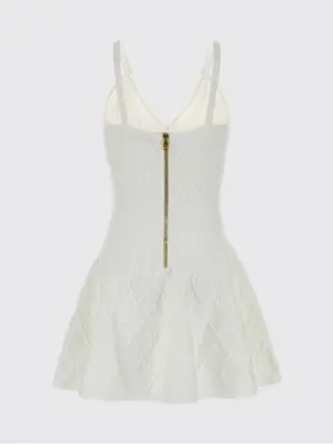 Balmain A-line Viscose Knit Mini Dress With V-neck