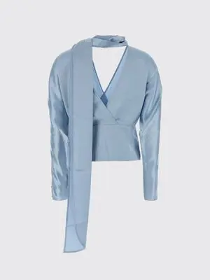 GANNI Satin Blouse - Gnawed Blue
