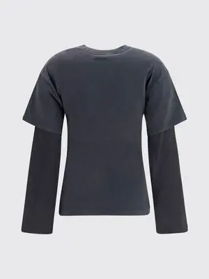 COURREGES Long-sleeved Cotton T-shirt - Grey