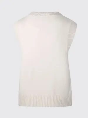 AMI Paris V-neck Wool Knit Jumper Vest With Contrast Logo