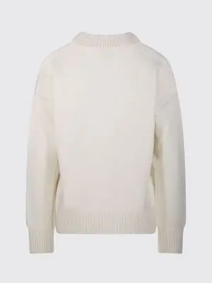 AMI Paris V-neck Wool Cardigan With Contrast Logo