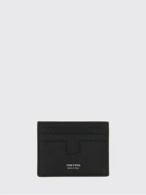 TOM FORD Grained Calf Leather Flat Card Holder With Seven Slots - Black