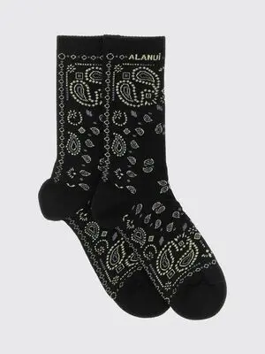Alanui Paisley Jacquard Cotton-blend Socks Black