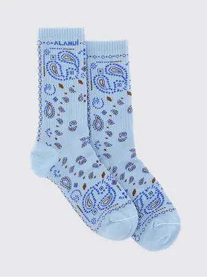 Alanui Paisley Jacquard Cotton-blend Socks - Blue