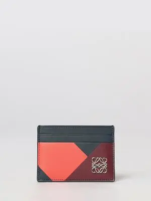 Loewe Anagram Smooth Calfskin Leather Card Holder With Monogram - Blue