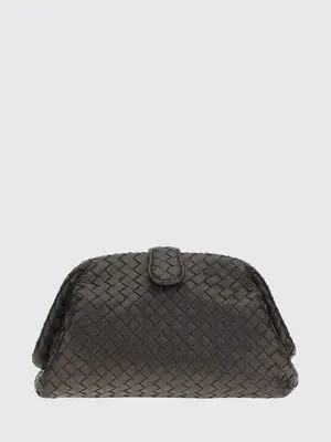 Bottega Veneta Lauren 1980 Intrecciato Lambskin Clutch With Strap - Coffee