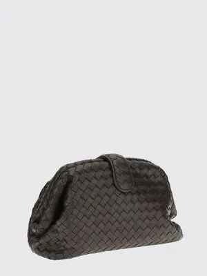 Bottega Veneta Lauren 1980 Intrecciato Lambskin Clutch With Strap - Coffee