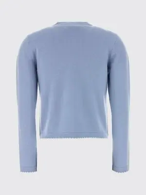 Tory Burch Slim Fit Wool Cardigan With Crew Neck And Patch Pockets