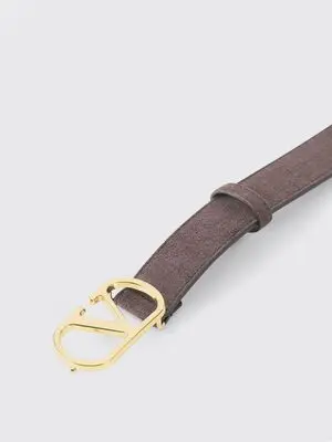 Valentino Garavani Vlogo Signature Suede Leather Belt - Brown