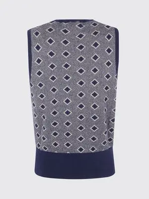 Emporio Armani Argyle Slipover - Navy