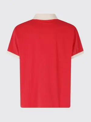 FOUND Short-sleeved Cotton Polo Shirt With Logo Print And Bi Pattern