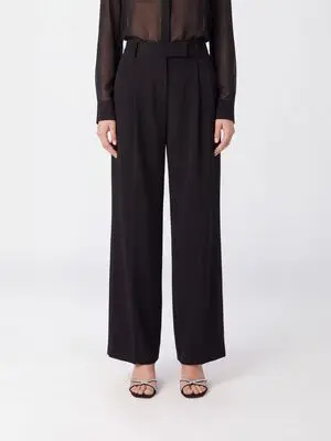 Giorgio Armani Silk Wide-leg Trousers - Black