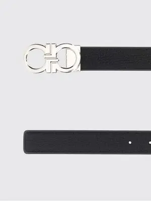 FERRAGAMO Gancini Leather Belt - Black