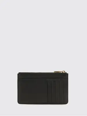 Dolce & Gabbana Smooth Leather Card Holder With Dg Logo And Zip Pocket