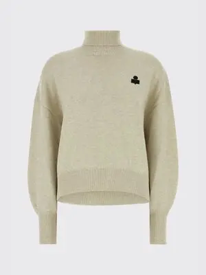 Isabel Marant Étoile Turtleneck Jumper In Cotton-blend With Embroidered Logo - Grey