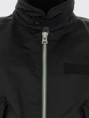 Sacai Windproof Nylon And Cotton Bomber Jacket With Classic Collar And Flap Pockets