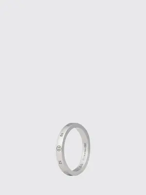 MAISON MARGIELA Contrast Engraved Numeric Logo Ring In 925 - Silver