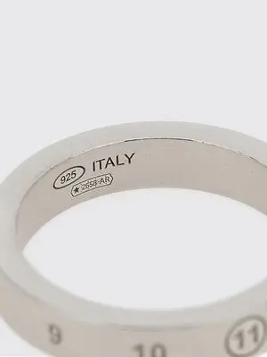 MAISON MARGIELA Engraved Numeric Logo Band Ring In 925