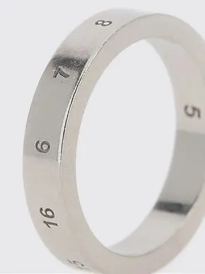 MAISON MARGIELA Engraved Numeric Logo Band Ring In 925