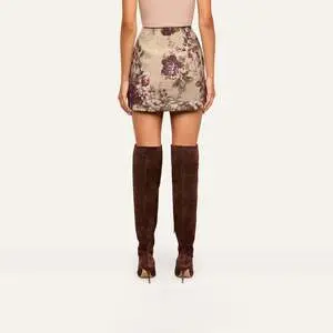 L'Agence Marseille Mini Skirt - Multi Leopard Tapestry Print