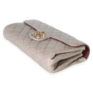 Chanel Quilted Calfskin Accordion Flap Bag - Gray