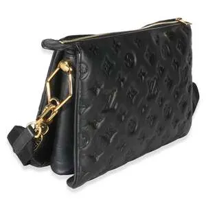LOUIS VUITTON Monogram Embossed Coussin Pm - Black