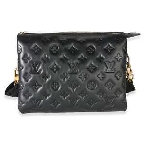 LOUIS VUITTON Monogram Embossed Coussin Pm - Black