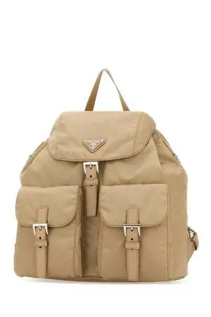 Prada Sand Canvas Backpack