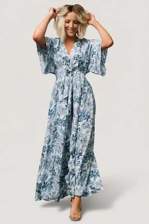 AAKAA Byron Jumpsuit Blue Floral Print