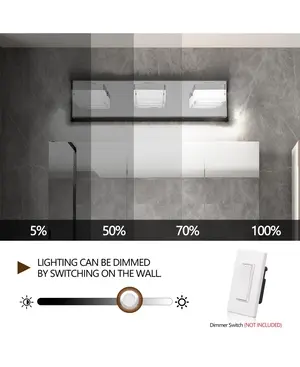BUSDAYS Modern Led Vanity Light 3 Lights Wall Sconce For Bathroom Mirror Sleek Minimalist Design Easy To Install