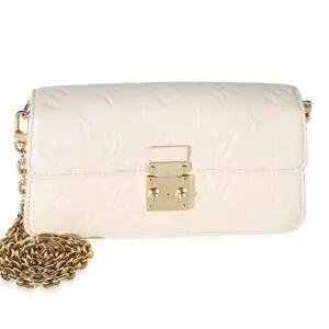 LOUIS VUITTON Monogram Empreinte Metis Wallet On Chain - Beige